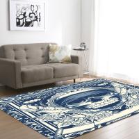 China Skull Head Polyester Living Room Carpet 99x152cm Machine Washable Floor Mat for sale