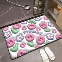 China Swell Small Garden Diatom Mud Bath Mat Non Slip Quick Dry Bathroom Floor Mat 40x60cm for sale