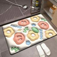 China Swell Small Garden Diatom Mud Bath Mat Non Slip Quick Dry Bathroom Floor Mat 40x60cm for sale