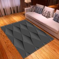 China 3D Black White Vortex Polyester Door Mat 40x60cm Anti Slip Floor Mat for Living Room for sale