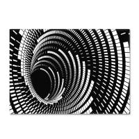 China 3D Black White Vortex Polyester Door Mat 40x60cm Anti Slip Floor Mat for Living Room for sale