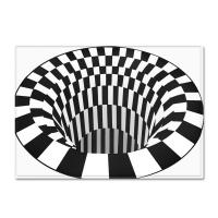 China 3D Black White Vortex Polyester Door Mat 40x60cm Anti Slip Floor Mat for Living Room for sale