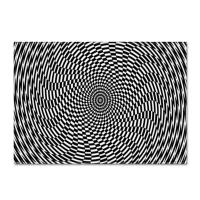 China 3D Black White Vortex Polyester Door Mat 40x60cm Anti Slip Floor Mat for Living Room for sale