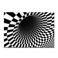 China 3D Black White Vortex Polyester Door Mat 40x60cm Anti Slip Floor Mat for Living Room for sale