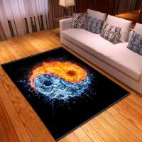 China 3D Printed Grass Court Living Room Carpet 100% Polyester 150x200cm for sale