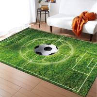China 3D Printed Grass Court Living Room Carpet 100% Polyester 150x200cm for sale