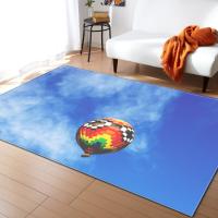 China Customizable 3D Polyester Living Room Carpet 147x203 cm Machine Washable Floor Mat for sale