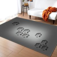 China Customizable 3D Polyester Living Room Carpet 147x203 cm Machine Washable Floor Mat for sale