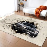 China Customizable 3D Polyester Living Room Carpet 147x203 cm Machine Washable Floor Mat for sale
