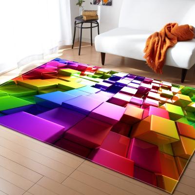 China Customizable 3D Polyester Living Room Carpet 147x203 cm Machine Washable Floor Mat for sale