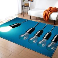 China Customizable 3D Polyester Living Room Carpet 147x203 cm Machine Washable Floor Mat for sale