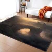 China Customizable 3D Polyester Living Room Carpet 147x203 cm Machine Washable Floor Mat for sale