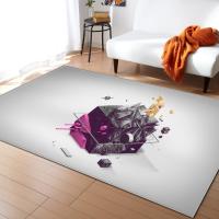 China Customizable 3D Polyester Living Room Carpet 147x203 cm Machine Washable Floor Mat for sale