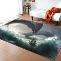 China Customizable 3D Polyester Living Room Carpet 147x203 cm Machine Washable Floor Mat for sale