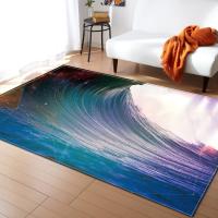 China Customizable 3D Polyester Living Room Carpet 147x203 cm Machine Washable Floor Mat for sale