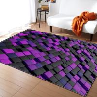 China Customizable 3D Polyester Living Room Carpet 147x203 cm Machine Washable Floor Mat for sale