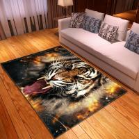 China Custom Polyester Animal Print Carpet 100x120cm Machine Washable Bedroom Floor Mat for sale