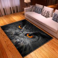 China Custom Polyester Animal Print Carpet 100x120cm Machine Washable Bedroom Floor Mat for sale