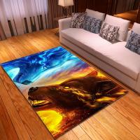 China Custom Polyester Animal Print Carpet 100x120cm Machine Washable Bedroom Floor Mat for sale
