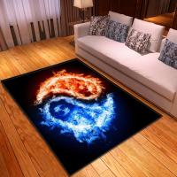 China Custom Polyester Animal Print Carpet 100x120cm Machine Washable Bedroom Floor Mat for sale