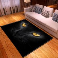 China Custom Polyester Animal Print Carpet 100x120cm Machine Washable Bedroom Floor Mat for sale