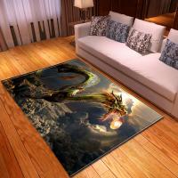 China Custom Polyester Animal Print Carpet 100x120cm Machine Washable Bedroom Floor Mat for sale