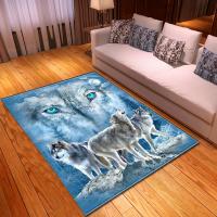 China Custom Polyester Animal Print Carpet 100x120cm Machine Washable Bedroom Floor Mat for sale