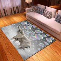 China Custom Polyester Animal Print Carpet 100x120cm Machine Washable Bedroom Floor Mat for sale