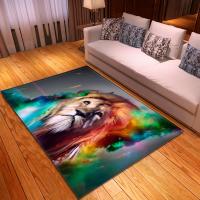 China Custom Polyester Animal Print Carpet 100x120cm Machine Washable Bedroom Floor Mat for sale