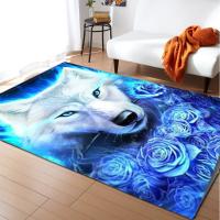 China Custom Polyester Animal Print Carpet 100x120cm Machine Washable Bedroom Floor Mat for sale