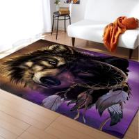 China Custom Polyester Animal Print Carpet 100x120cm Machine Washable Bedroom Floor Mat for sale
