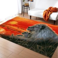 China Custom Polyester Animal Print Carpet 100x120cm Machine Washable Bedroom Floor Mat for sale