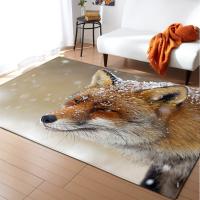 China Custom Polyester Animal Print Carpet 100x120cm Machine Washable Bedroom Floor Mat for sale