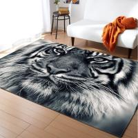 China Custom Polyester Animal Print Carpet 100x120cm Machine Washable Bedroom Floor Mat for sale