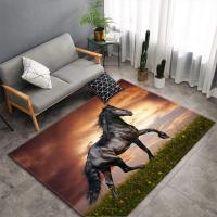 China Custom Polyester Animal Print Carpet 100x120cm Machine Washable Bedroom Floor Mat for sale