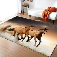 China Custom Polyester Animal Print Carpet 100x120cm Machine Washable Bedroom Floor Mat for sale