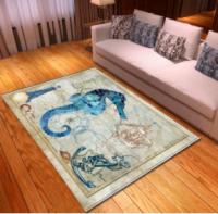 China Custom Polyester Animal Print Carpet 100x120cm Machine Washable Bedroom Floor Mat for sale