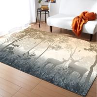 China Custom Polyester Animal Print Carpet 100x120cm Machine Washable Bedroom Floor Mat for sale
