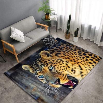 China Custom Polyester Animal Print Carpet 100x120cm Machine Washable Bedroom Floor Mat for sale