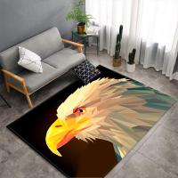 China Custom Polyester Animal Print Carpet 100x120cm Machine Washable Bedroom Floor Mat for sale