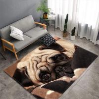 China Custom Polyester Animal Print Carpet 100x120cm Machine Washable Bedroom Floor Mat for sale