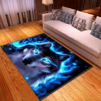 China Custom Polyester Animal Print Carpet 100x120cm Machine Washable Bedroom Floor Mat for sale