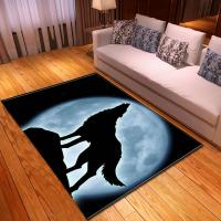 China Custom Polyester Animal Print Carpet 100x120cm Machine Washable Bedroom Floor Mat for sale