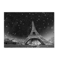 China Custom Retro Paris Tower Pink Flower Polyester Carpet 1.2x1.8m Machine Washable Floor Mat for sale