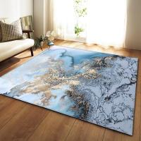 China Customizable Marble Polyester Carpet 1.6x2.3m Living Room Bedroom Floor Mat for sale