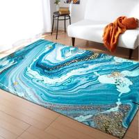 China Customizable Marble Polyester Carpet 1.6x2.3m Living Room Bedroom Floor Mat for sale