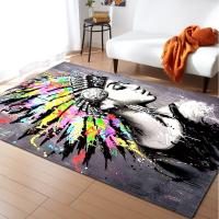 China Customizable Marble Polyester Carpet 1.6x2.3m Living Room Bedroom Floor Mat for sale