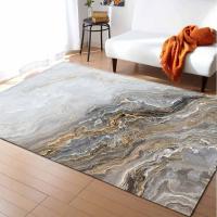 China Customizable Marble Polyester Carpet 1.6x2.3m Living Room Bedroom Floor Mat for sale