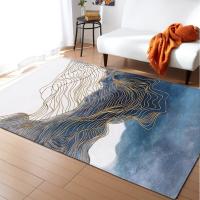 China Customizable Marble Polyester Carpet 1.6x2.3m Living Room Bedroom Floor Mat for sale