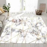 China Customizable Marble Polyester Carpet 1.6x2.3m Living Room Bedroom Floor Mat for sale